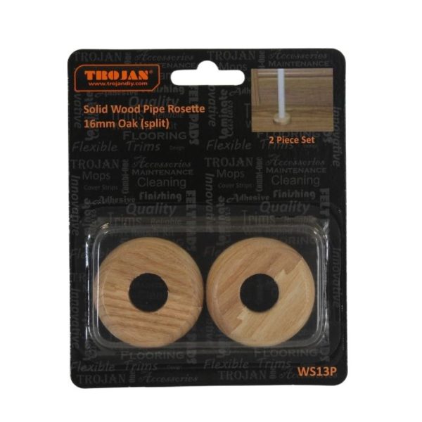 Trojan Solid Pipe Rosettes Split -Oak( 2 Pack) | DS Supplies