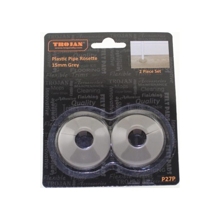 Trojan Plastic Rosettes Grey 15mm - PP (2) | DS Supplies